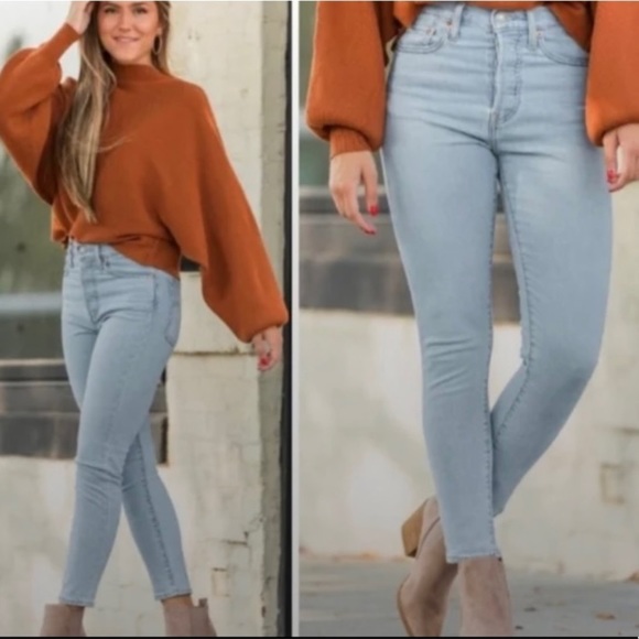 Levi's | Jeans | Levis Wedgie Skinny Button Fly High Rise Light Wash Jeans Size 27 | Poshmark